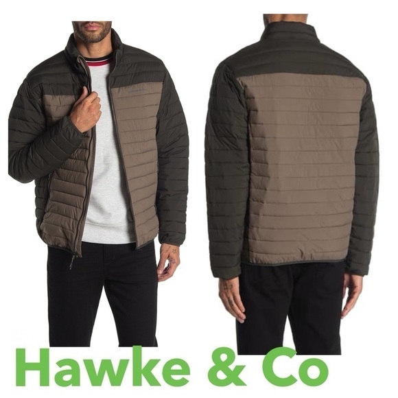 Hawke & Co | Jackets & Coats | Hawke Co Olive And Tan Puffer Jacket ...